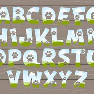 Design Your Own Paw Canva Letters, Doodle Alphabet, Editable Dog Lover ...