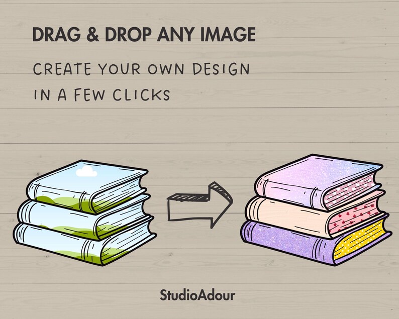Design Your Own Stack Books on Canva, Book Stack Template, Drag and ...