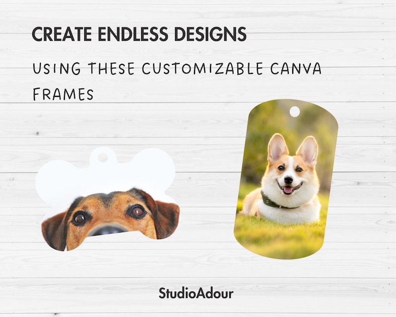 Dog Tab Editable Canva Template, Easy Drag and Drop, Dog Tag ...