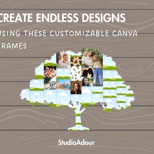Design Your Own Family Tree Photo Collage in Canva, Editable Collage ...