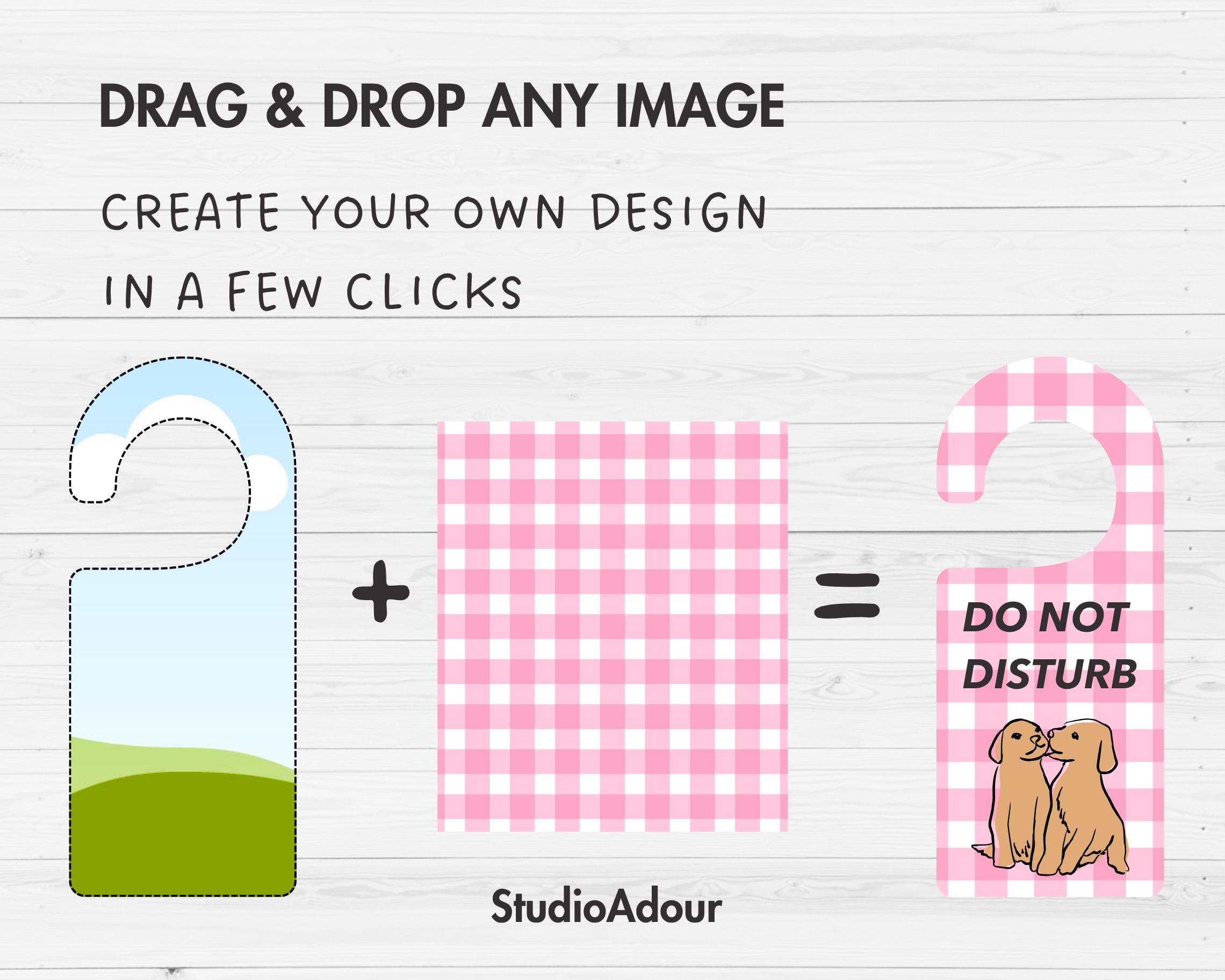Door Hanger Editable Canva Template, Drag and Drop, Door Knob Hanger ...