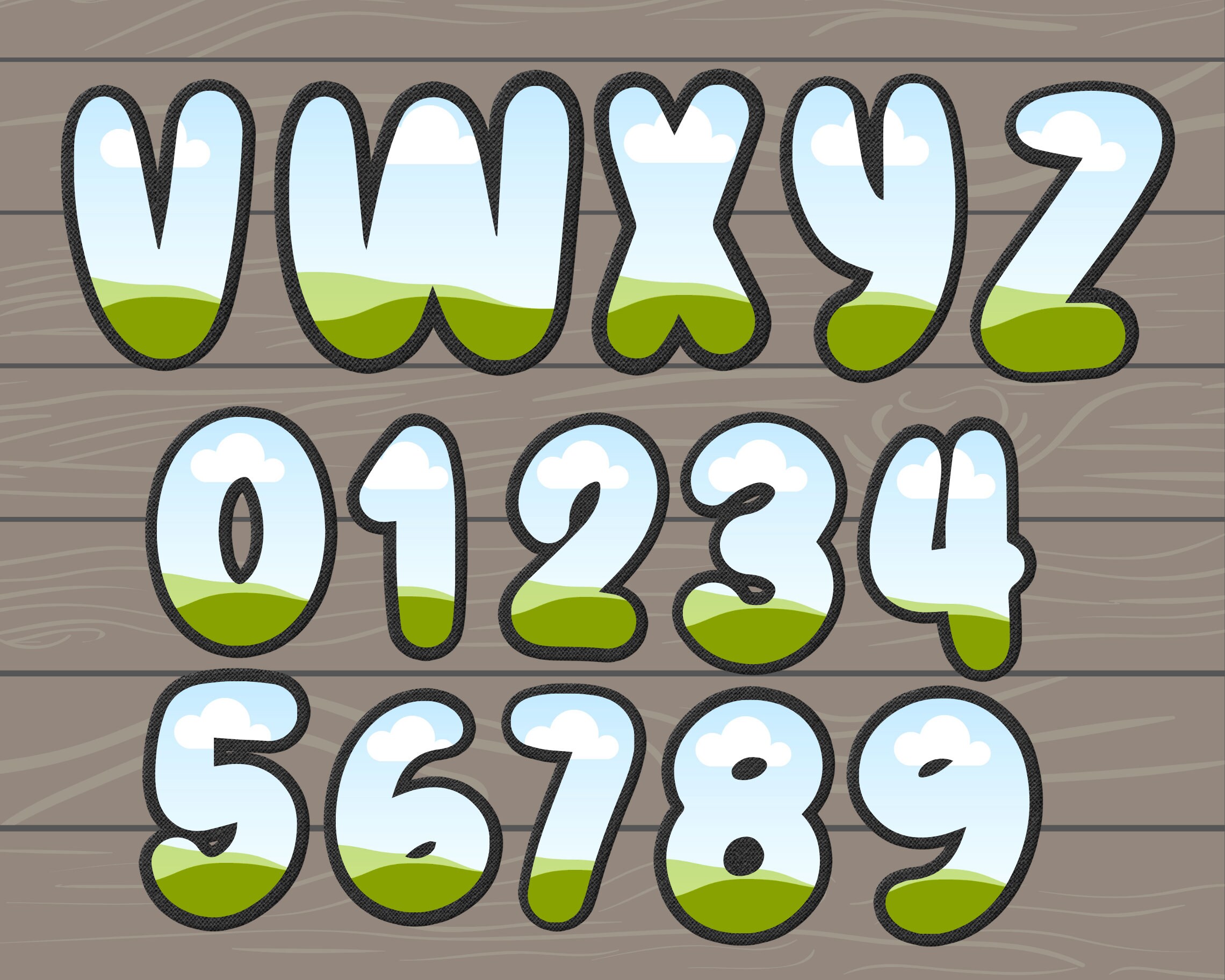 Digital Stitch Alphabet Canva, Faux Embroidery Applique Letters and ...