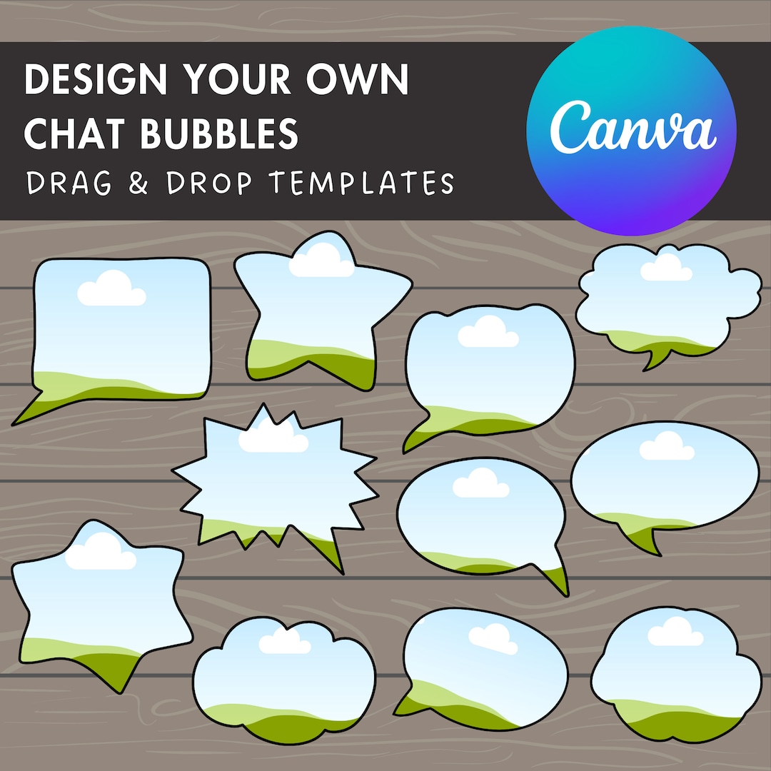 Design Your Own Chat Bubble Canva Frame, Editable Text Bubble Template ...