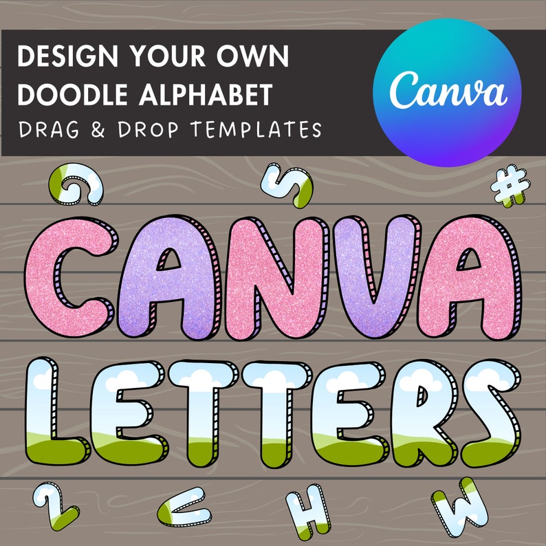 Design Your Own Doodle Alphabet on Canva, Doodle Letters Canva Template ...