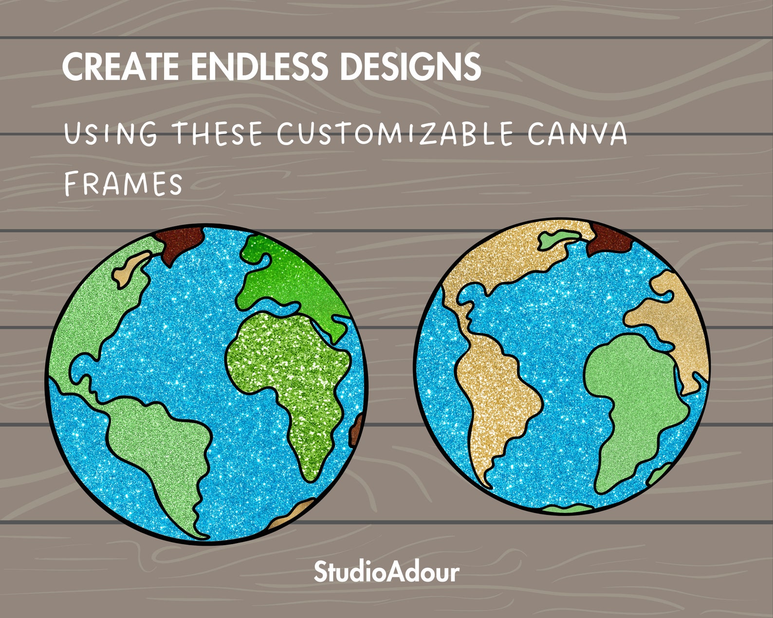 Design Your Own Planet Earth on Canva, Globe Canva Template, Easy Drag ...