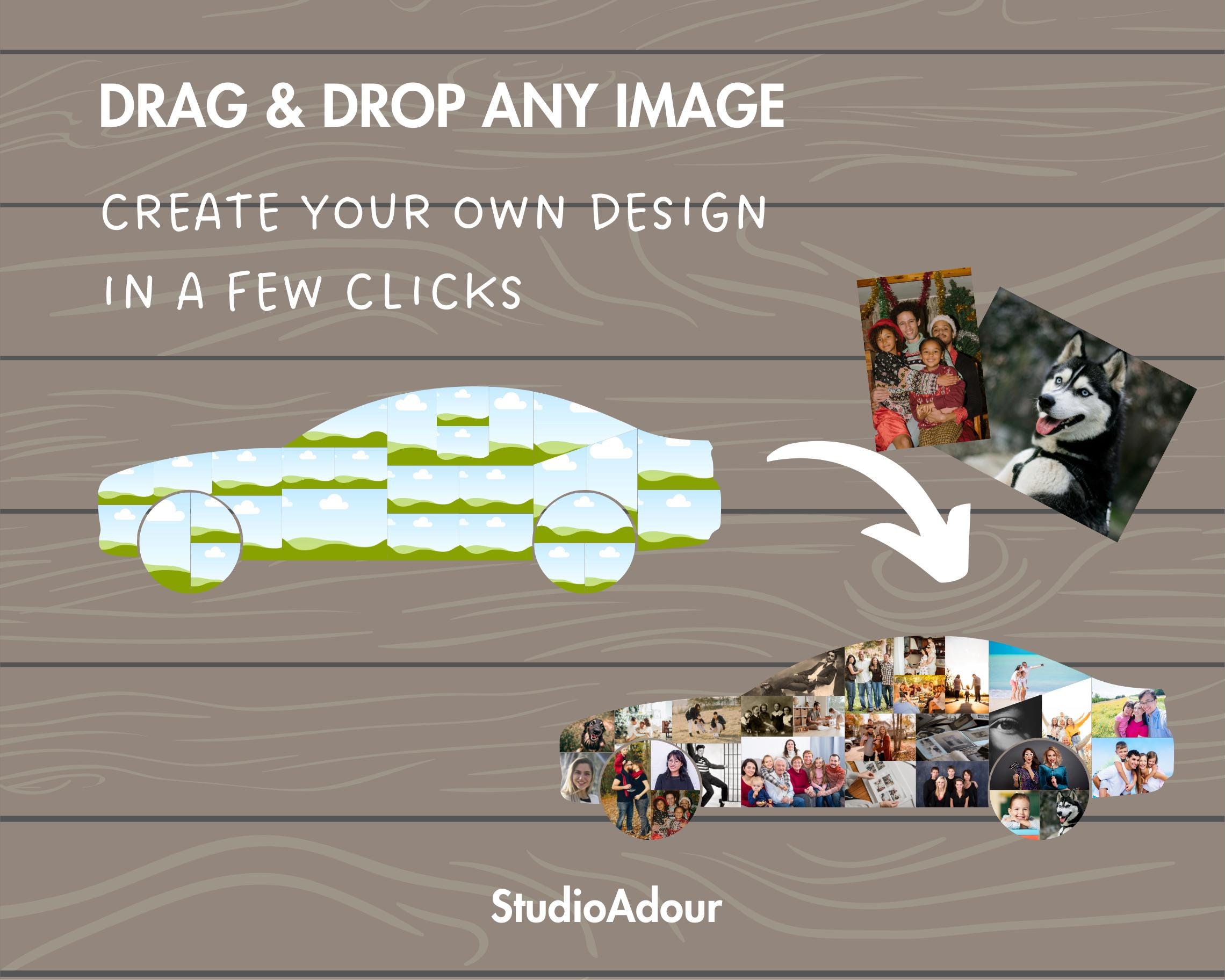 Design Your Own Car Photo Collage in Canva, Editable Collage Canva ...
