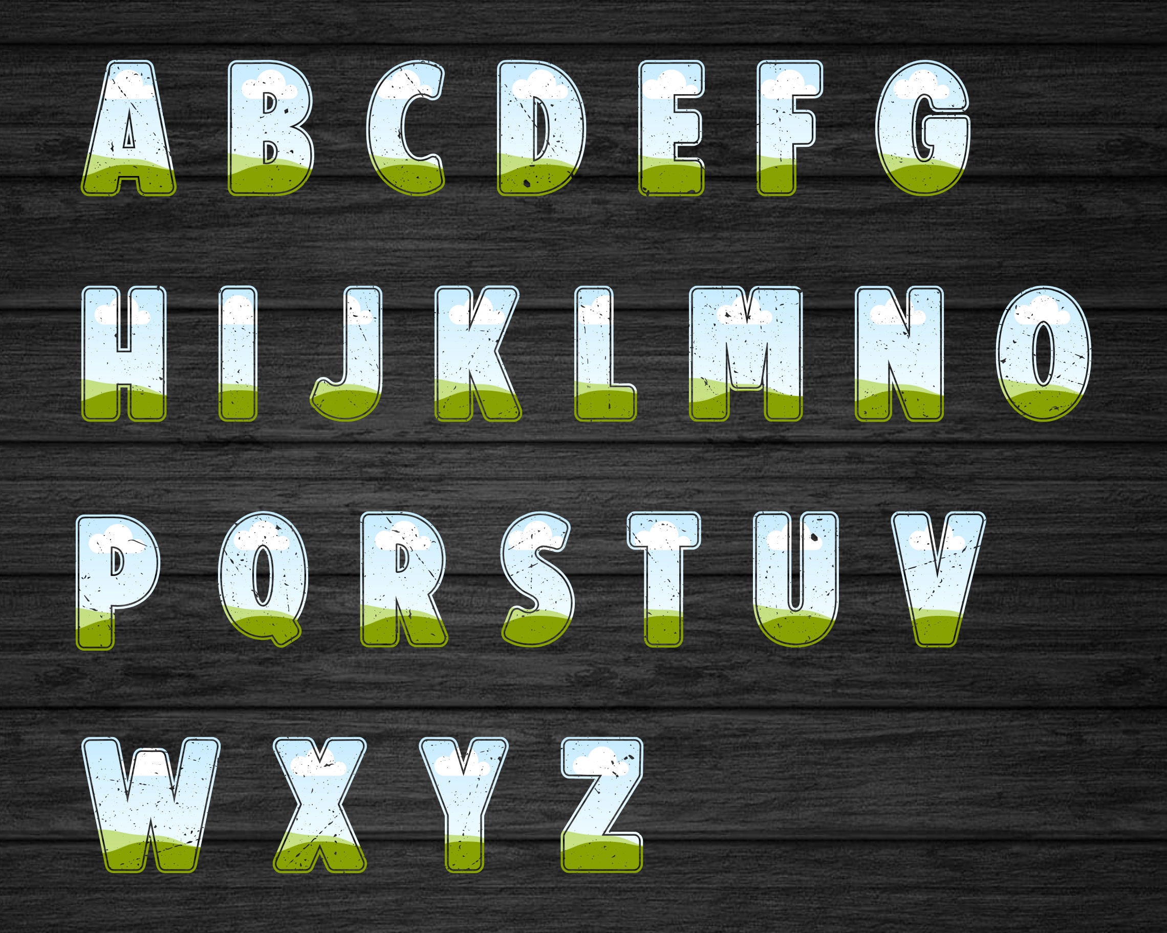 Design Your Own Distressed Letters on Canva, Grunge Alphabet Canva ...