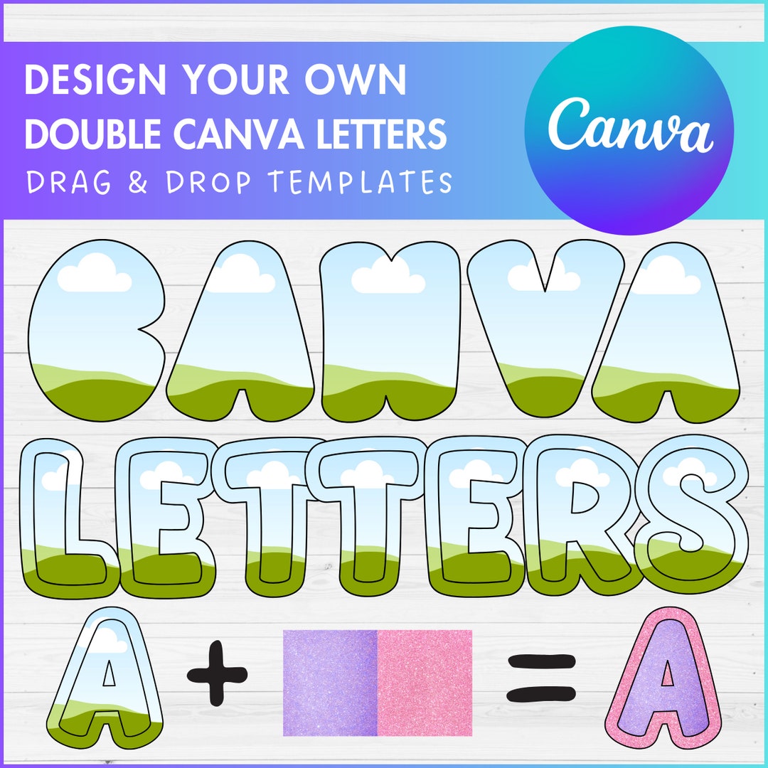 Design Your Own Double Letters, Doodle Alphabet Canva Template, Drag ...
