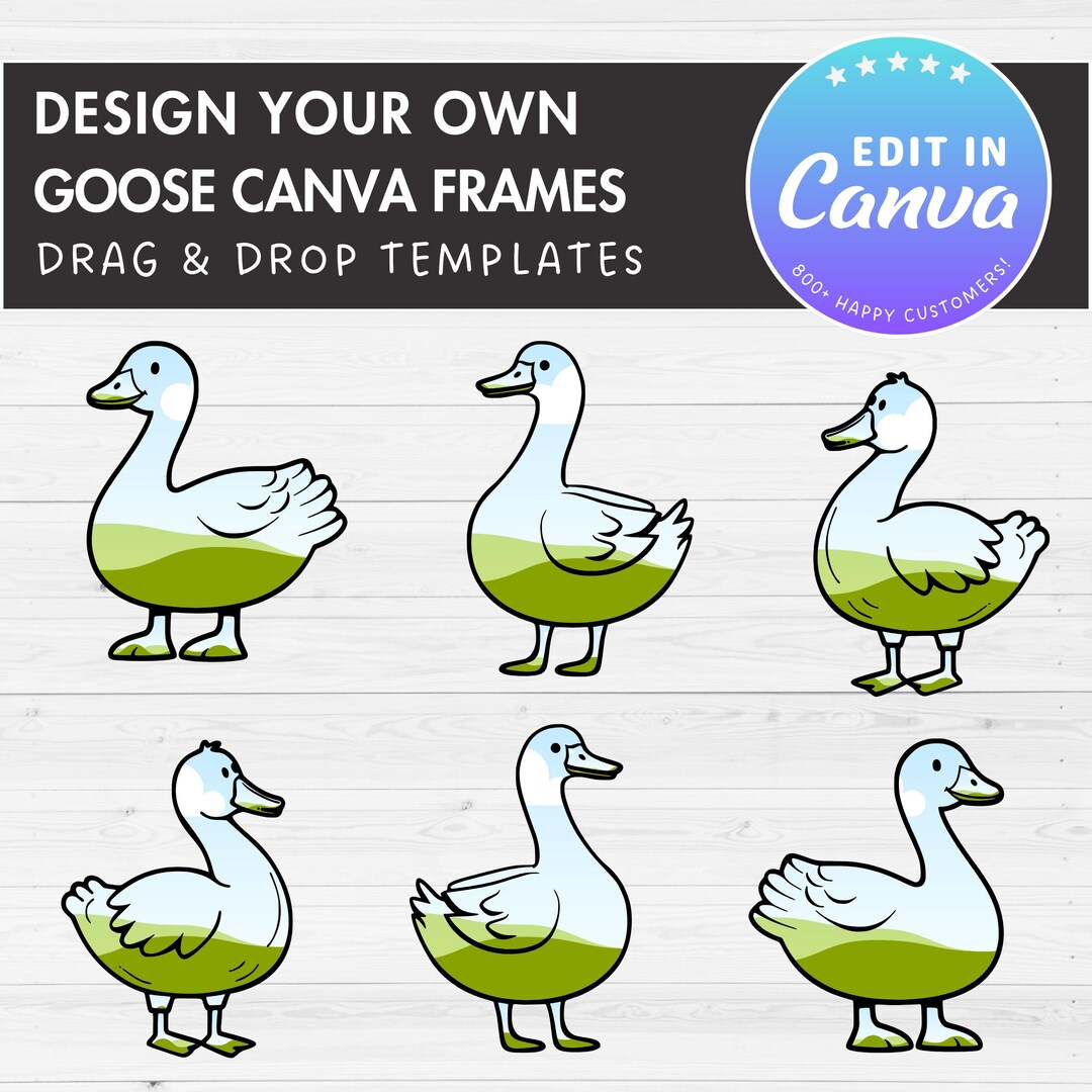 Design Your Own Goose Canva Frames, Silly Goose Canva Templates, Drag ...