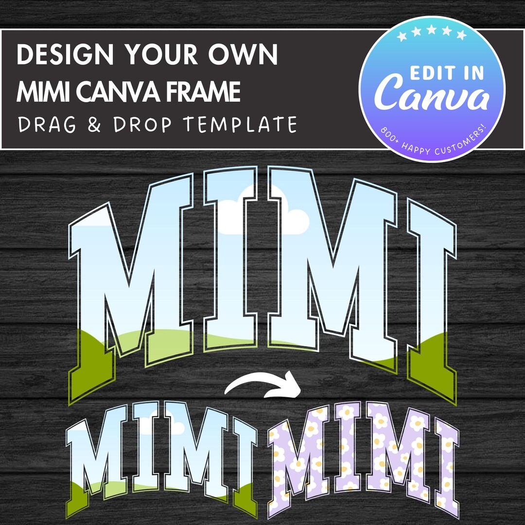 Design Your Own Mimi Canva Frame, Editable Mimi Canva Template, Drag ...