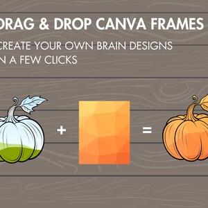 Pumpkins Canva Frames, Drag and Drop Canva Templates, Fall Halloween ...