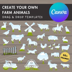 Design Your Own Farmhouse Canva Frames Bundle, Farm Canva Templates ...