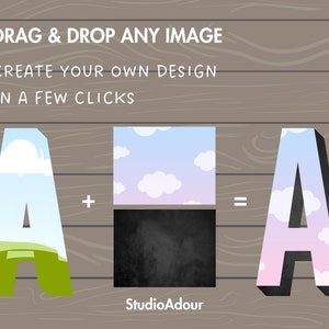 Design Your Own 3D Letters on Canva, 3D Alphabet Canva Template, Drag ...