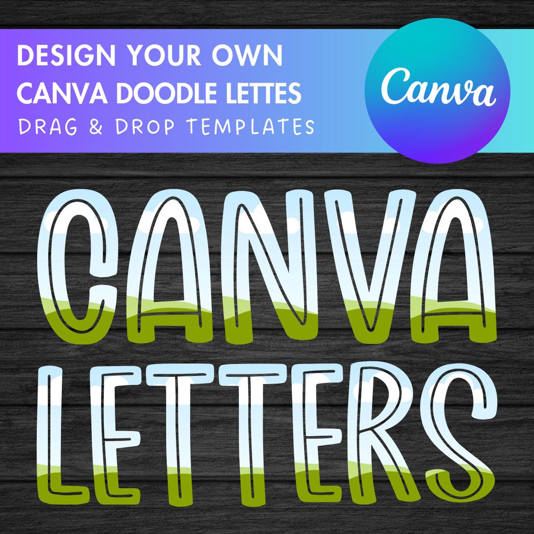 Design Your Own Doodle Letters on Canva, Doodle Alphabet Canva Template ...