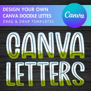 Design Your Own Doodle Letters on Canva, Doodle Alphabet Canva Template ...
