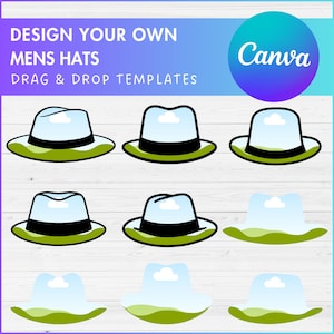 Design Your Own Hats, Canva Frames Bundle, Classic Hat Canva Template ...