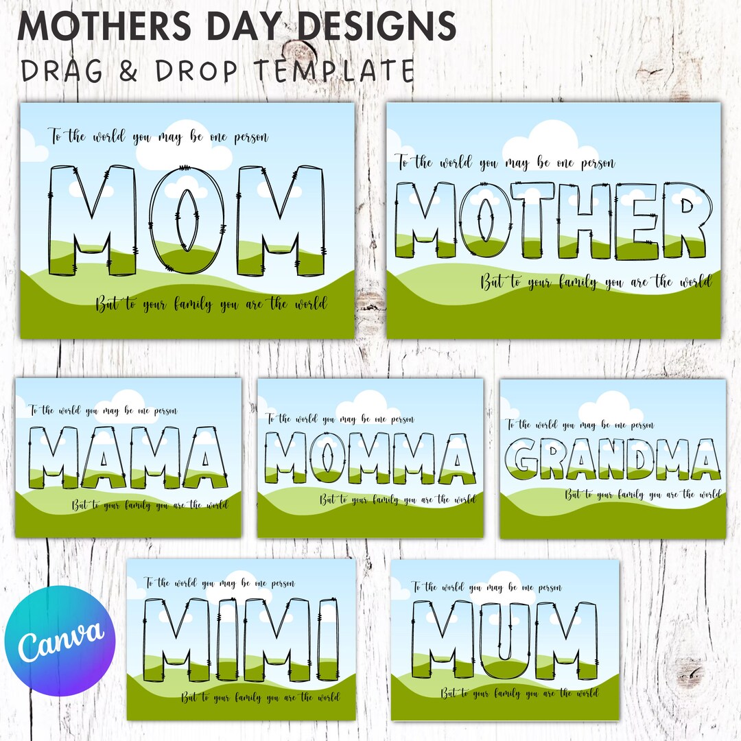 Design Your Own Mama Canva Frames, Mother's Day Canva Template, Drag ...