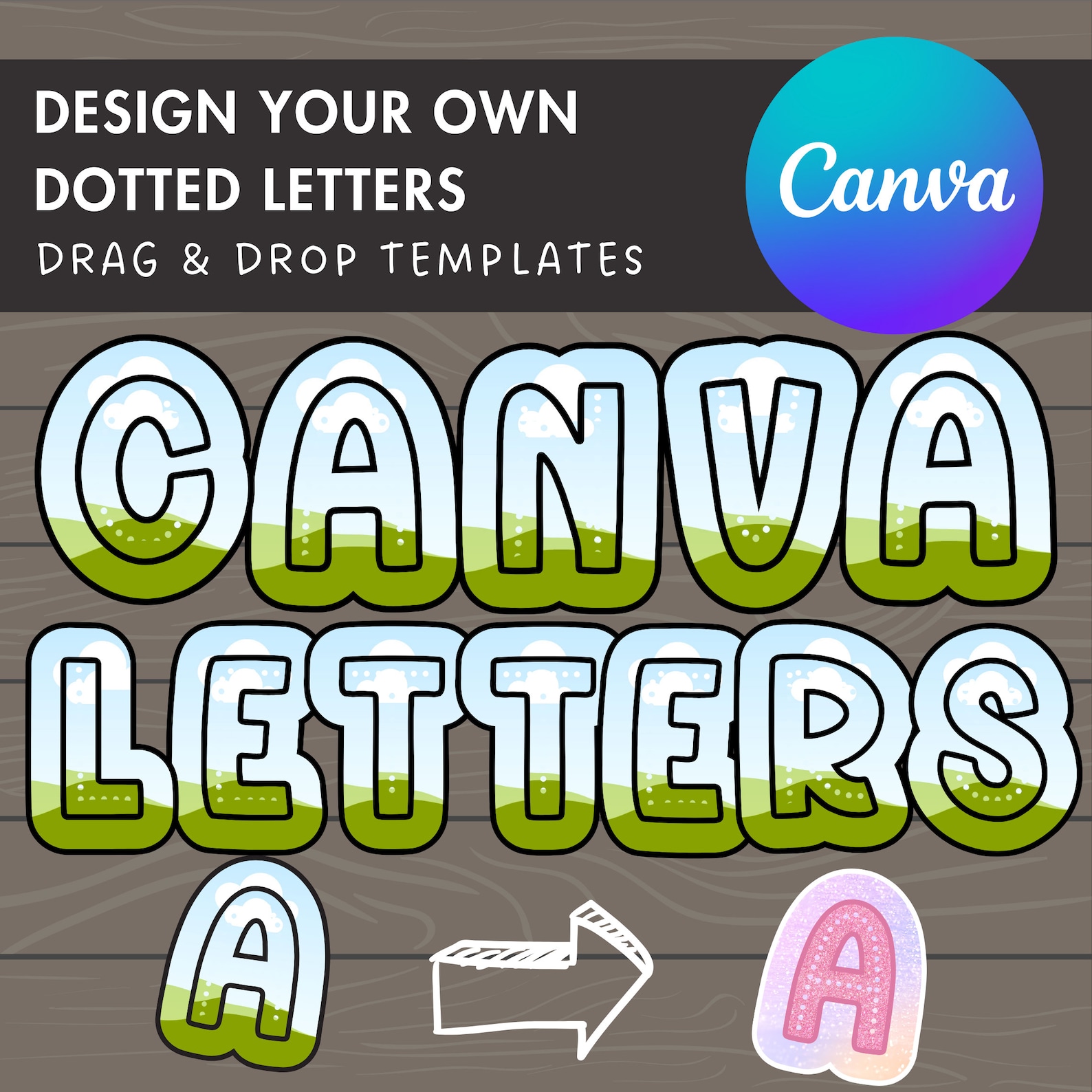 Design Your Own Dots Letters, Editable Alphabet Canva Template, Drag ...