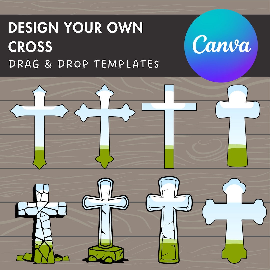 Design Your Own Cross on Canva, Religious Cross Canva Template, Easy ...
