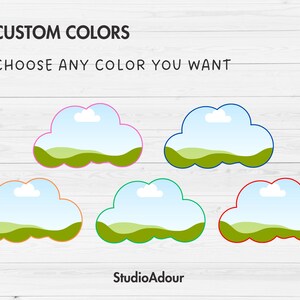 Design Your Own Clouds Canva Frames, Cloud Canva Templates, Drag and ...