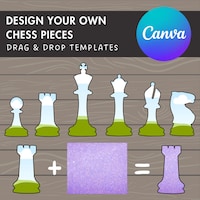 3D Chess Set Papercraft Template: Low Poly Chess Pieces (PDF Pattern ...