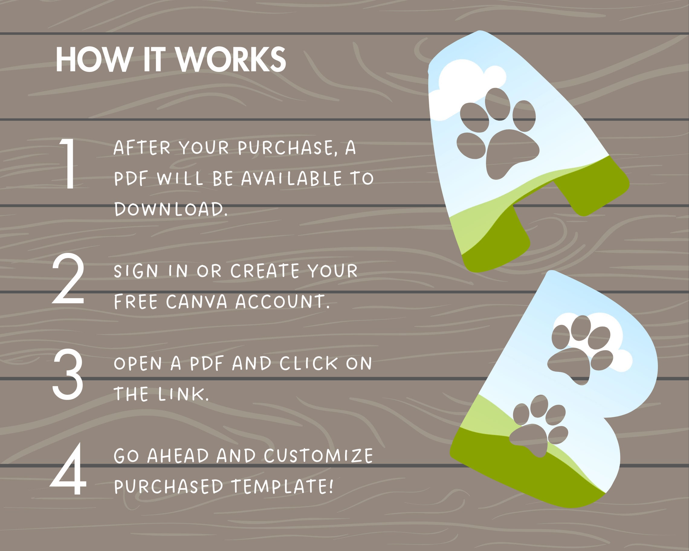 Design Your Own Paw Canva Letters, Doodle Alphabet, Editable Dog Lover ...
