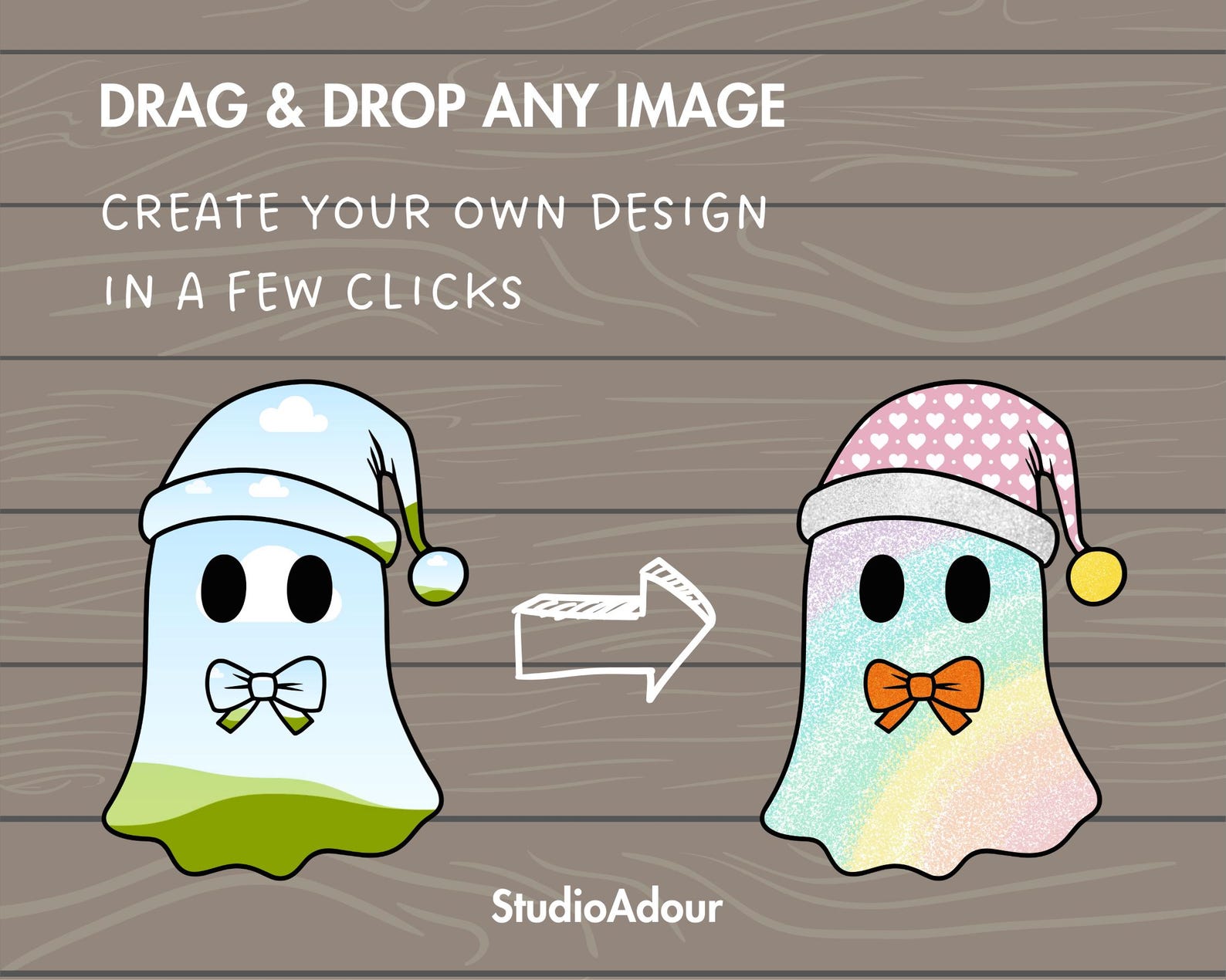 Design Your Own Christmas Ghosts, Ghost Wearing Christmas Hat Book ...