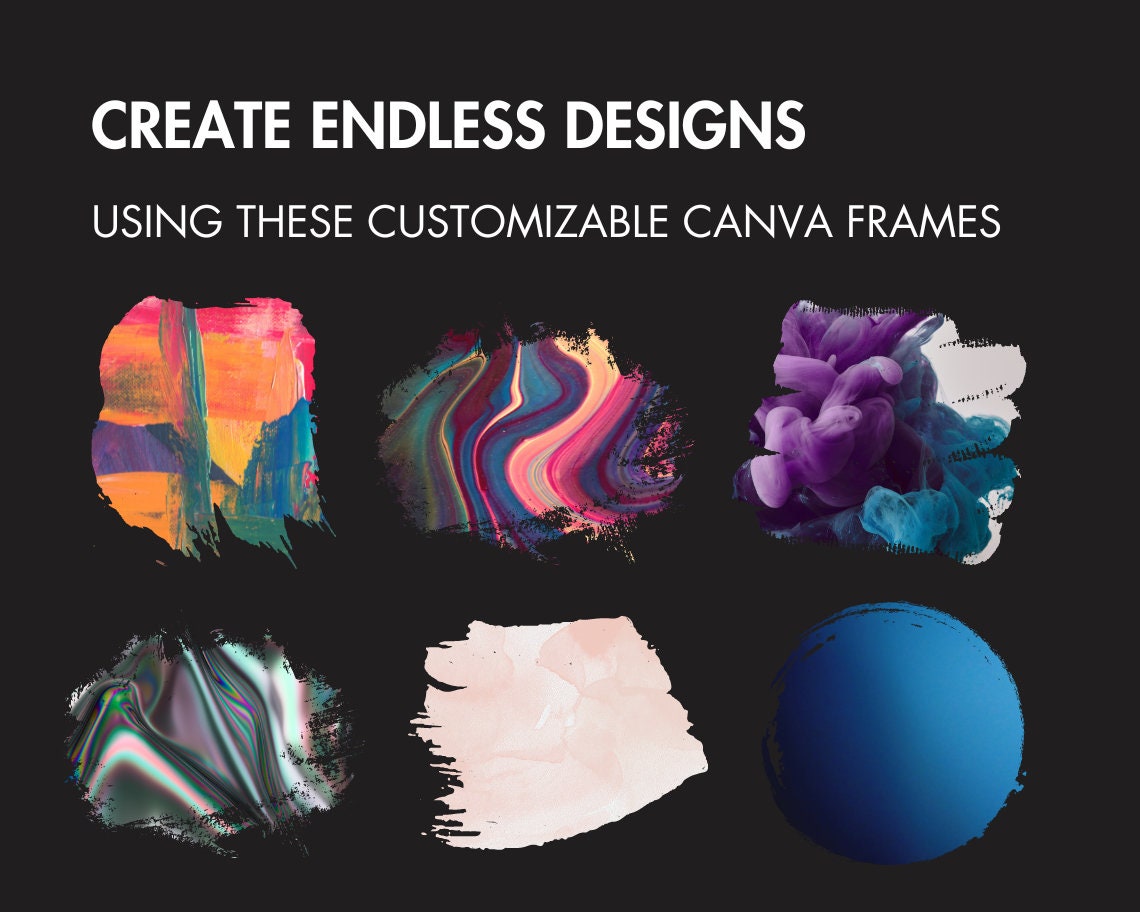 Fill Your Own Paint Splash Canva Frames, Paint Splatter Canva Frames ...