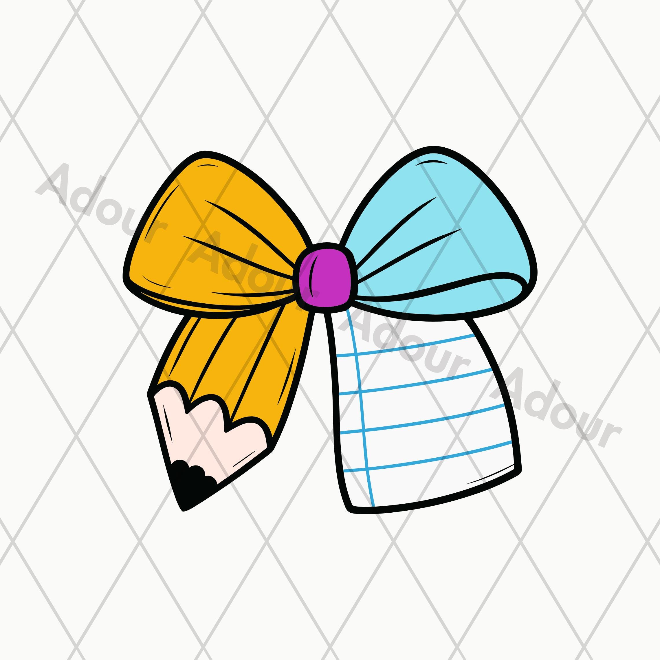 Teacher Pencil Bow Svg, Personalized Bow PNG, Teacher T-shirt, Back to ...