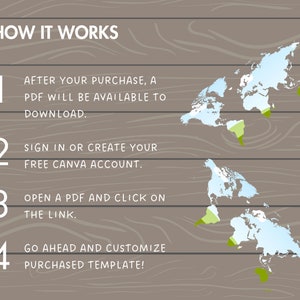 Design Your Own World Map on Canva, Editable Canva Template, Drag and ...