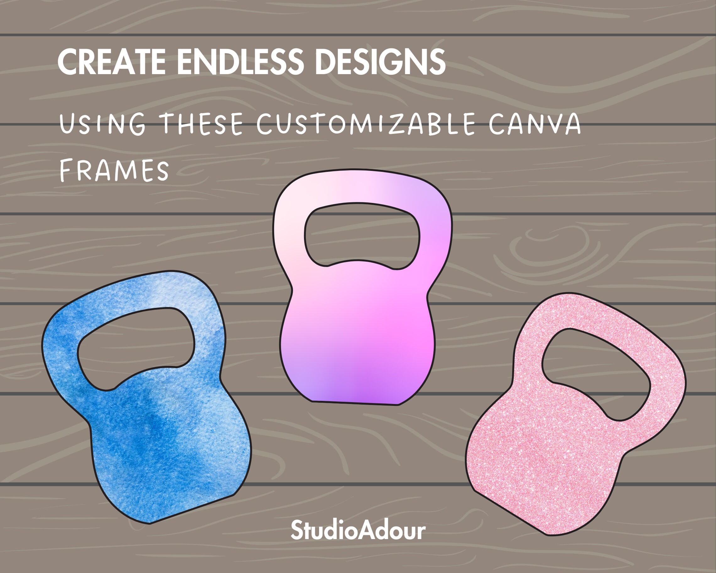 Design Your Own Fitness Canva Frames, Gym Canva Template, Drag and Drop ...