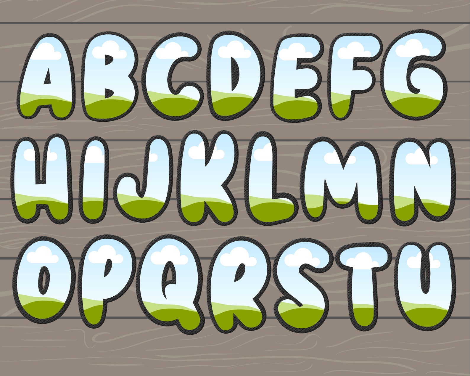 Digital Stitch Alphabet Canva, Faux Embroidery Applique Letters and ...