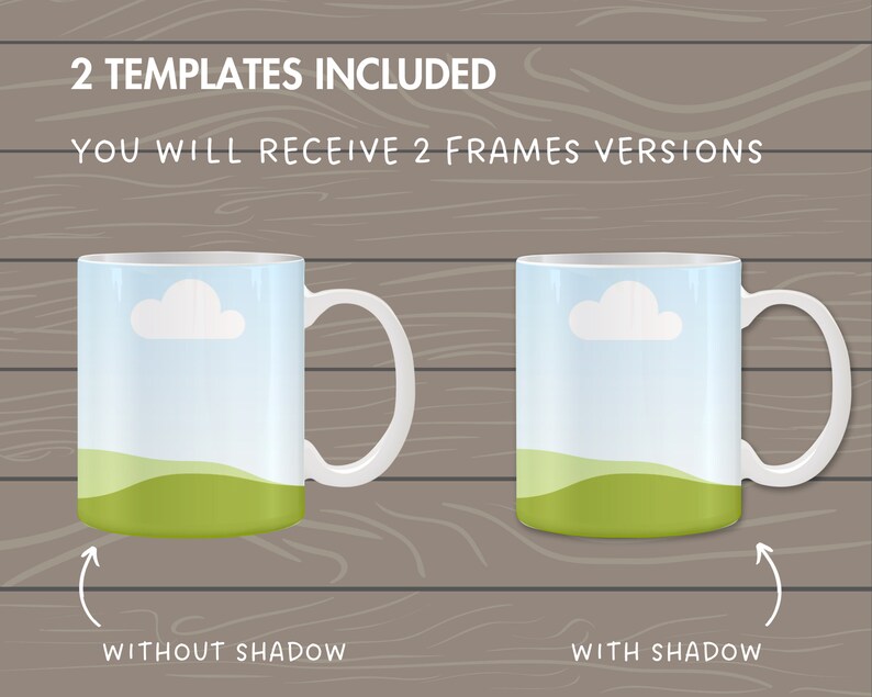 11 Oz Mug Canva Mockup, Mug Canva Frame, Easy Drag and Drop Photo ...