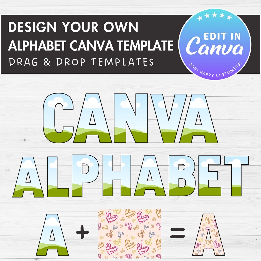 Design Your Own Canva Alphabet, Canva Letters Template, Drag and Drop ...