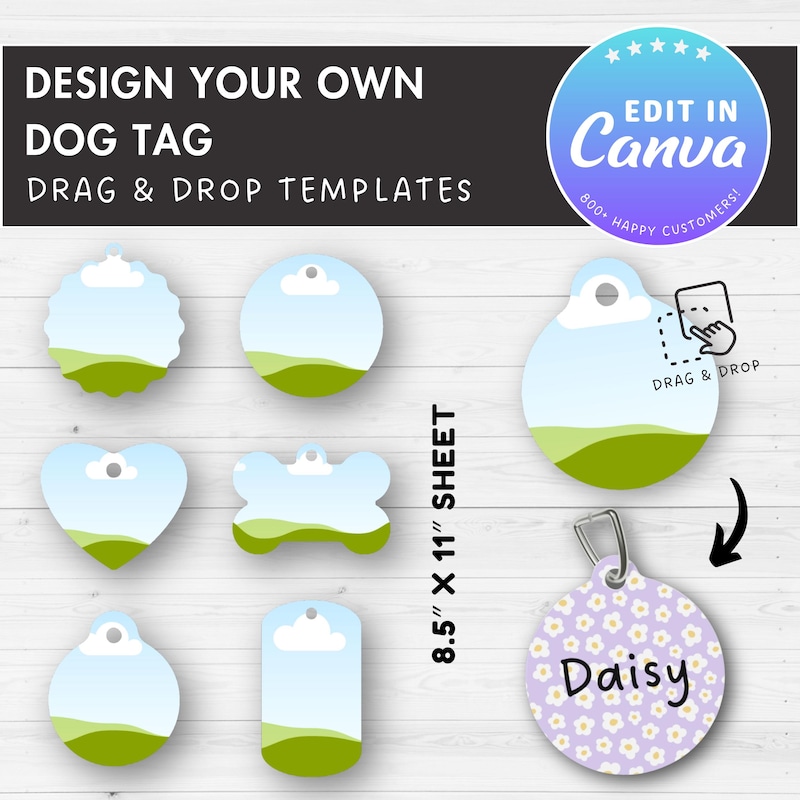 Canva Dog Collar - Etsy