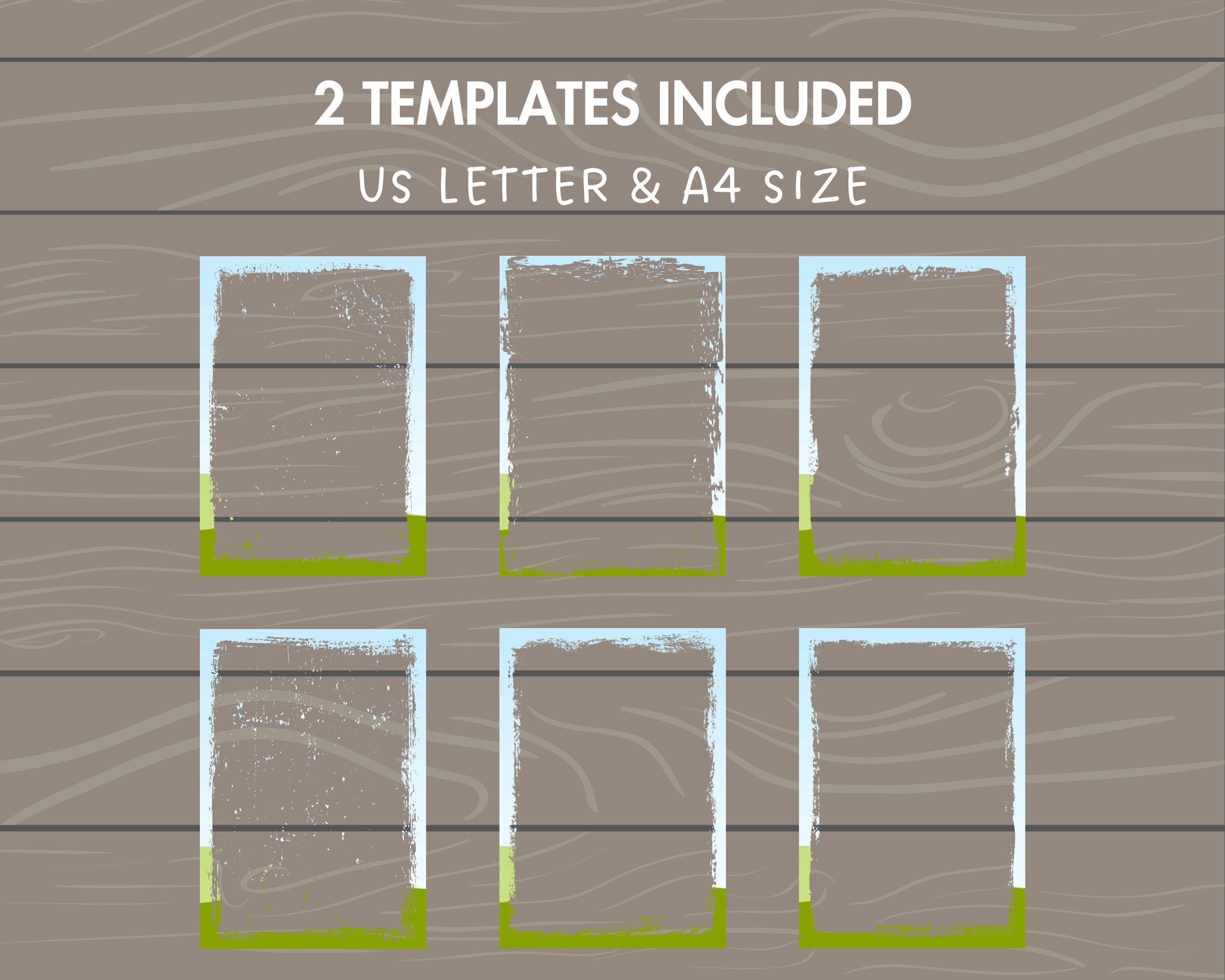 Design Your Own Grunge Edge Canva Frames, Grunge Border Canva Templates ...