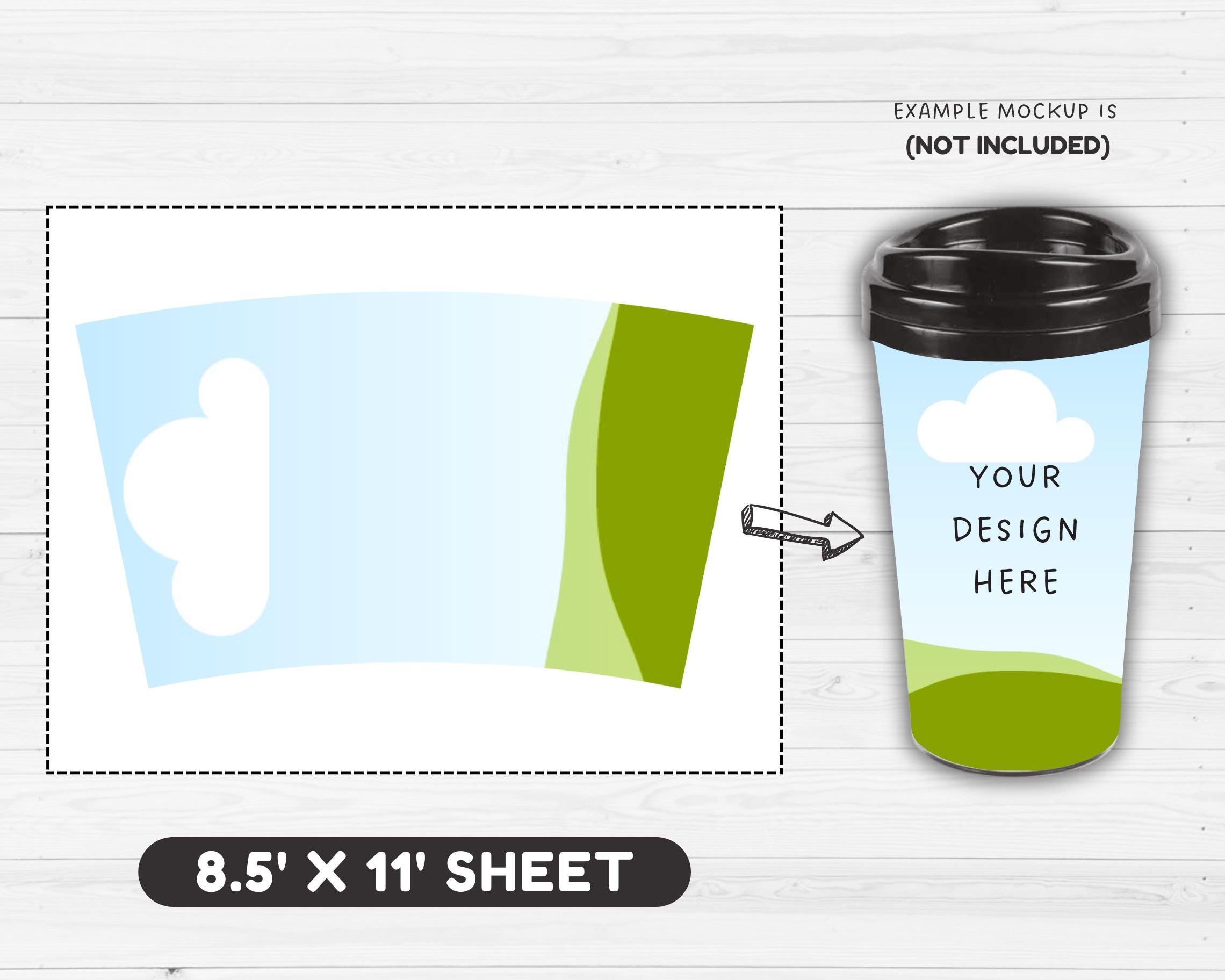17oz Dollar Tree Travel Mug Template, Travel Mug Full Wrap, Editable ...