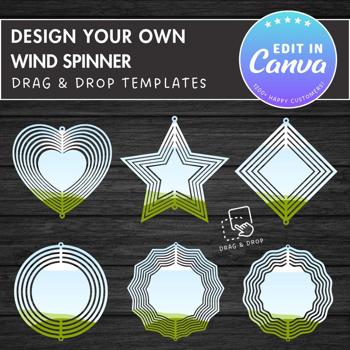 Wind Spinner Editable Canva Template, Easy Drag & Drop, Wind Spinner ...
