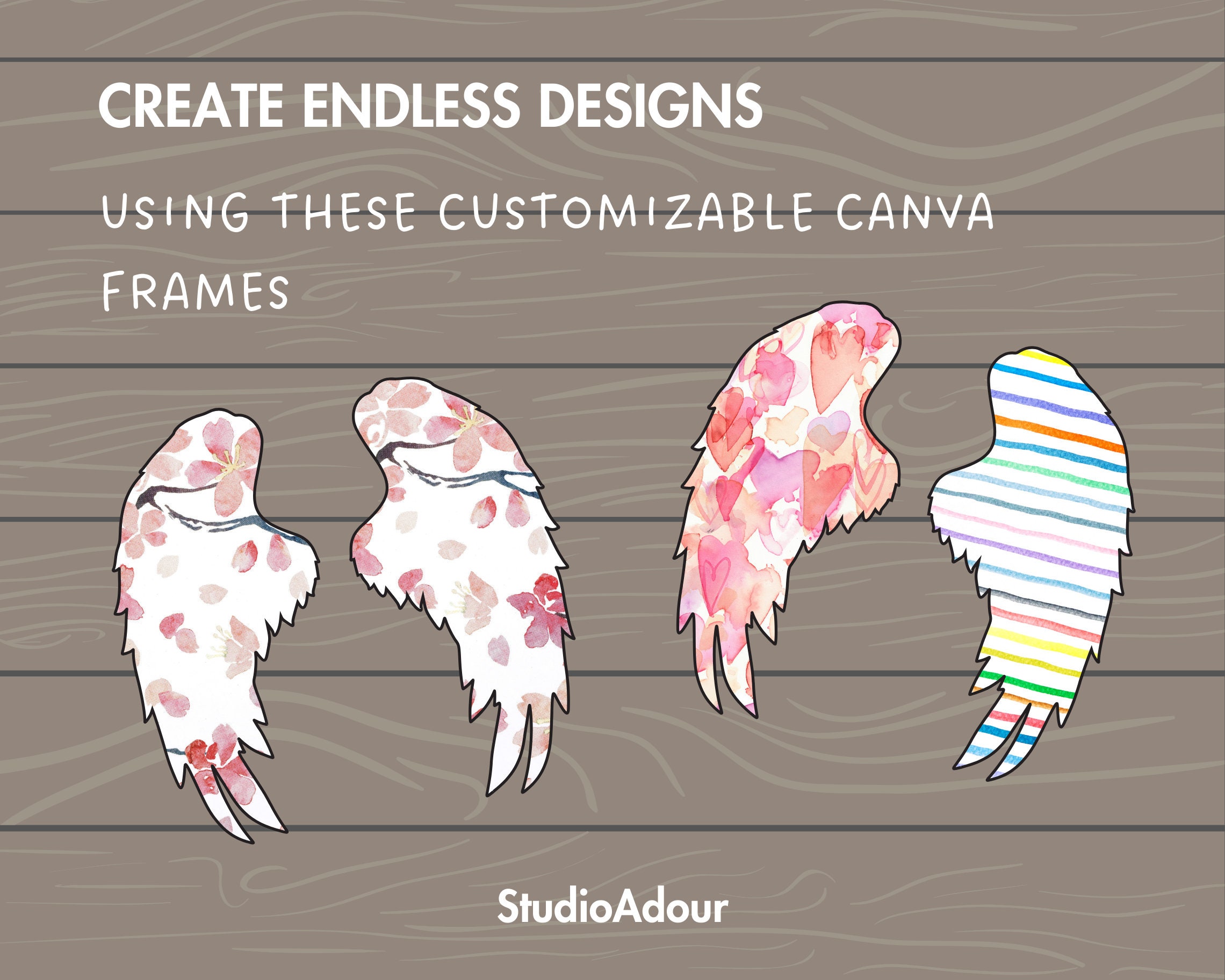 Design Your Own Angel Wings on Canva, Wings Canva Template, Drag and ...