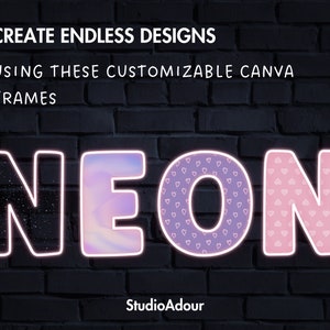 Design Your Own Neon Letters and Numbers, Neon Alphabet, Neon Canva ...