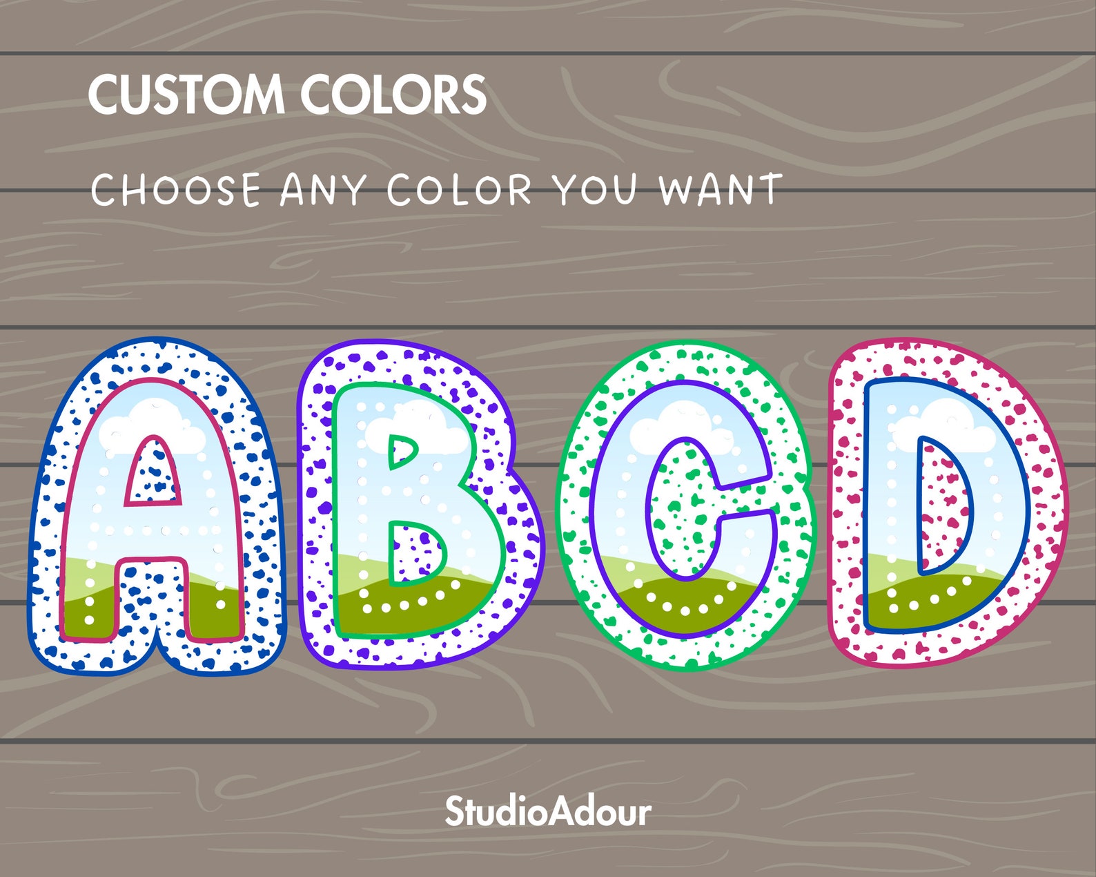Design Your Own Dalmatian Dots Letters, Dalmatian Alphabet Canva ...