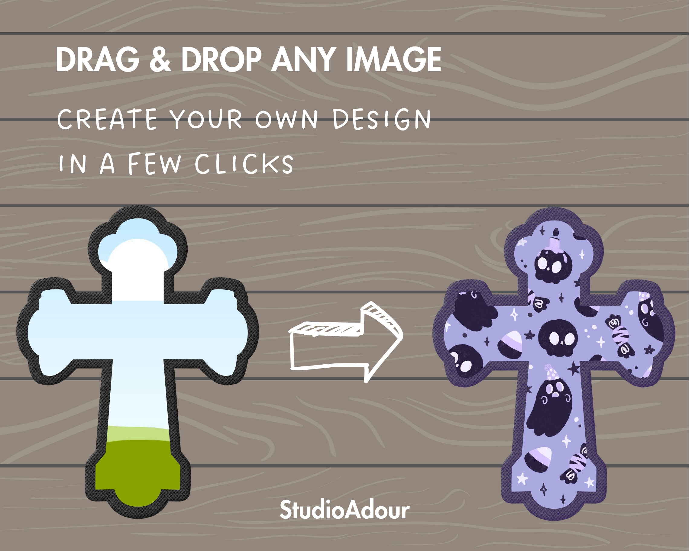 Design Your Own Faux Embroidery Cross on Canva, Religious Cross Canva ...