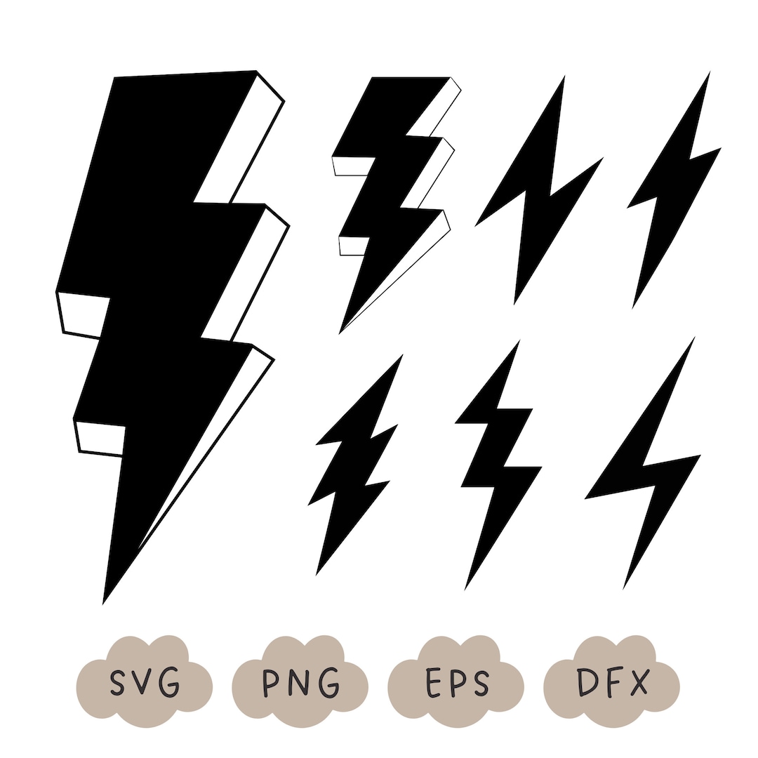 Lightning Bolt SVG, Lightning Strike, Lightning SVG Bundle, Thunder ...