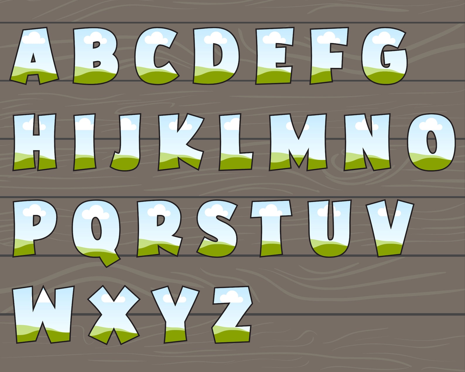 Design Your Own Comic Letters on Canva, Cartoon Alphabet Canva Template ...