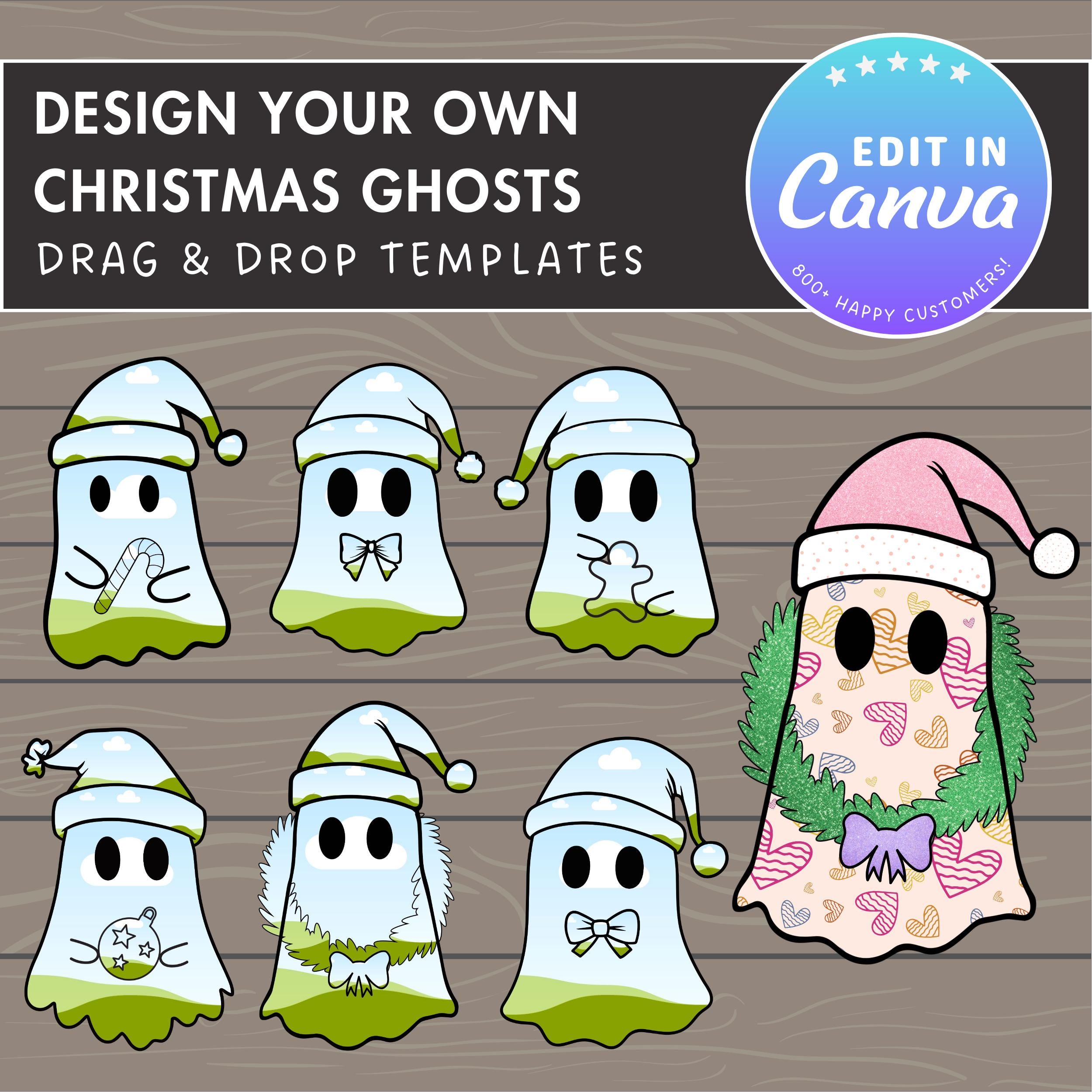 Design Your Own Christmas Ghosts, Ghost Wearing Christmas Hat Book ...