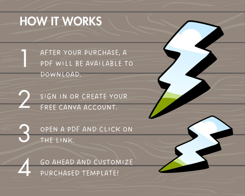Design Your Own Lightning Bolt Canva Frames, Thunder Canva Template ...