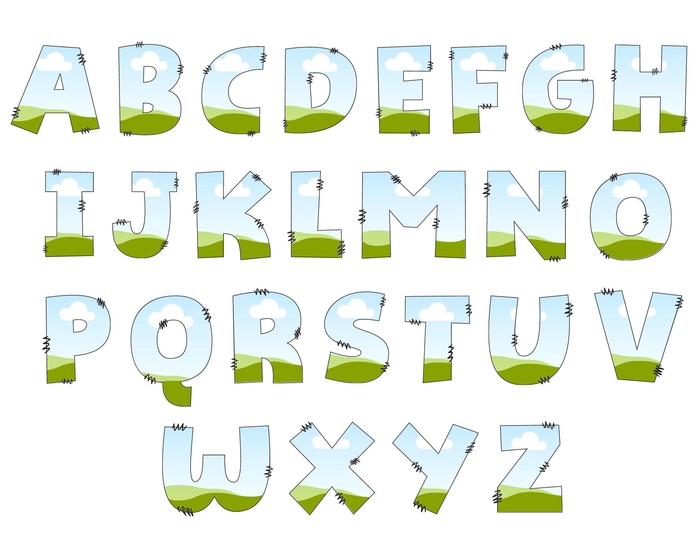 Design Your Own Doodle Letters on Canva, Editable Doodle Alphabet Canva ...
