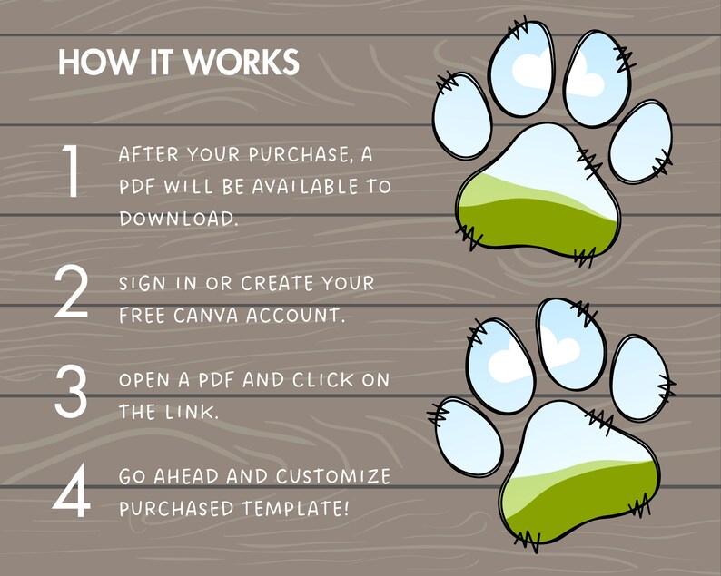 Design Your Own Doodle Paw Canva Frames, Paw Canva Template, Drag and ...