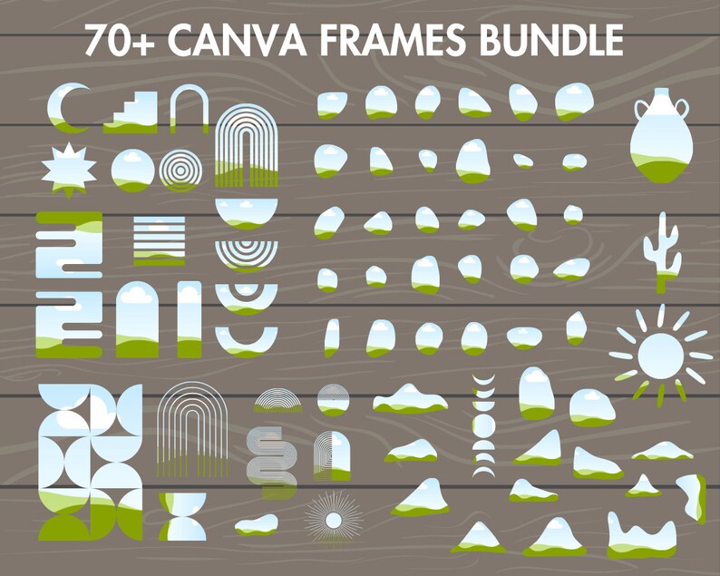 Design Your Own Abstract Shapes on Canva, Boho Canva Templates, Mid ...