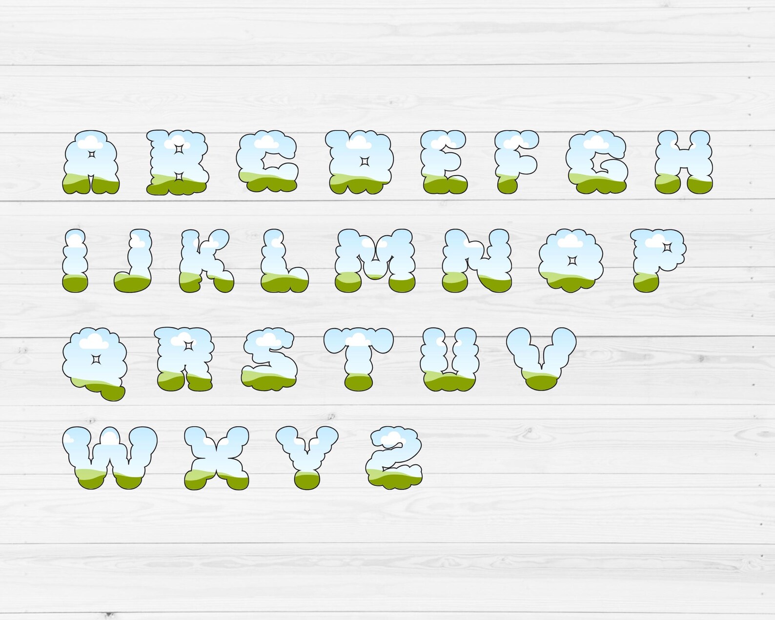 Cloud Canva Letters, Alphabet Canva Template, Drag and Drop, Editable ...